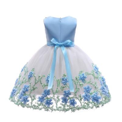 Cina Abbigliamento del vestito del fiore dei bambini ricamati del poliestere con l'arco all'OEM della vita in vendita