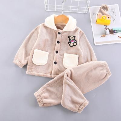 Cina i pigiami di S di 0.8M Flannel Khaki Children ' fissa l'usura domestica dei pigiami degli amici dei bambini in vendita