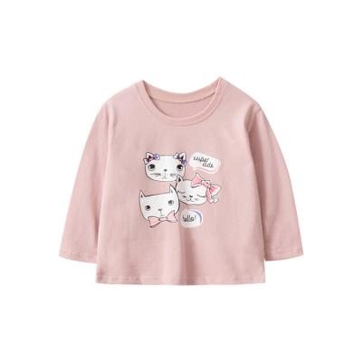 Cina L'abbigliamento dei bambini della primavera del poliestere che basa le ragazze superiori Grey Long Sleeve Shirt in vendita