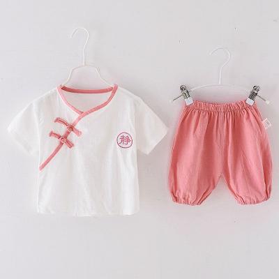 Cina il vestito in due pezzi del nuovo bambino di 100cm ha messo camicia bianca della manica di stile cinese la breve in vendita