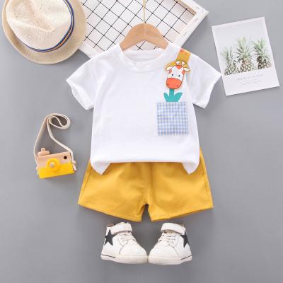 Cina Camicia in due pezzi della stampa dei cervi del poliestere dei ragazzi dell'abbigliamento dei bambini di estate del cotone in vendita