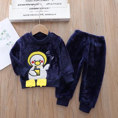 Cina insiemi caldi spessi del pigiama della flanella di inverno degli insiemi dei pigiami dei bambini blu 35.4in di 0.9M in vendita