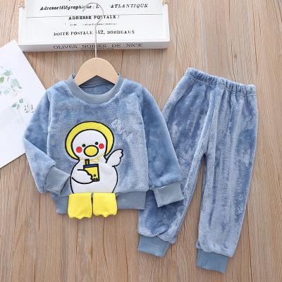 Cina insiemi caldi spessi del pigiama della flanella di inverno degli insiemi dei pigiami dei bambini blu 35.4in di 0.9M in vendita