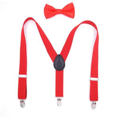 中国 黒い余暇の綿の子供の装身具の伸縮性があるサスペンダーYの背部Bowtie 販売のため
