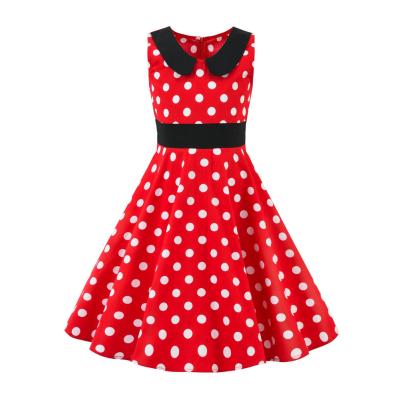 Cina Le ragazze mostrano l'abbigliamento dei bambini dell'estate di Dot Flower Doll Collar Retro di Polka della gonna in vendita