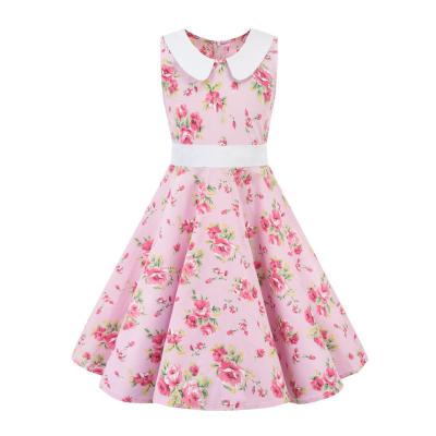 Cina Le ragazze mostrano l'abbigliamento dei bambini dell'estate di Dot Flower Doll Collar Retro di Polka della gonna in vendita