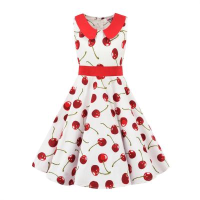 Cina Le ragazze mostrano l'abbigliamento dei bambini dell'estate di Dot Flower Doll Collar Retro di Polka della gonna in vendita