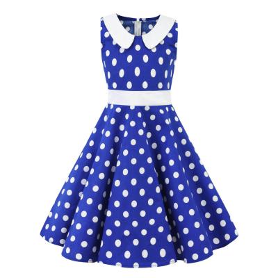 Cina Le ragazze mostrano l'abbigliamento dei bambini dell'estate di Dot Flower Doll Collar Retro di Polka della gonna in vendita