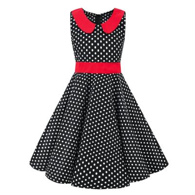 Cina Le ragazze mostrano l'abbigliamento dei bambini dell'estate di Dot Flower Doll Collar Retro di Polka della gonna in vendita