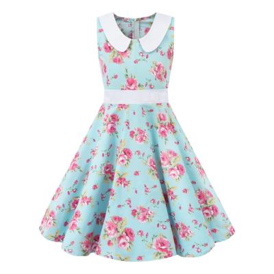 Cina Le ragazze mostrano l'abbigliamento dei bambini dell'estate di Dot Flower Doll Collar Retro di Polka della gonna in vendita