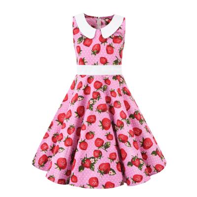 Cina Le ragazze mostrano l'abbigliamento dei bambini dell'estate di Dot Flower Doll Collar Retro di Polka della gonna in vendita