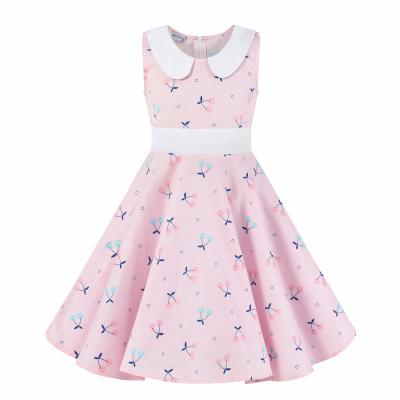 Cina Le ragazze mostrano l'abbigliamento dei bambini dell'estate di Dot Flower Doll Collar Retro di Polka della gonna in vendita