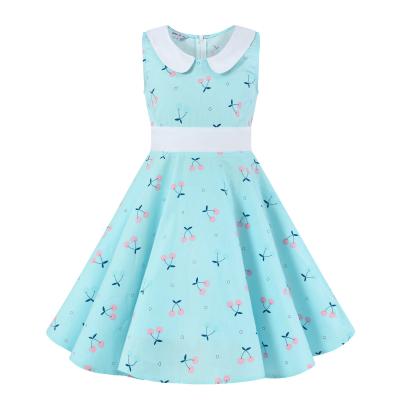 Cina Le ragazze mostrano l'abbigliamento dei bambini dell'estate di Dot Flower Doll Collar Retro di Polka della gonna in vendita