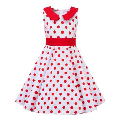 Cina Le ragazze mostrano l'abbigliamento dei bambini dell'estate di Dot Flower Doll Collar Retro di Polka della gonna in vendita