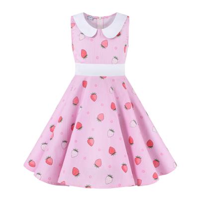 Cina Le ragazze mostrano l'abbigliamento dei bambini dell'estate di Dot Flower Doll Collar Retro di Polka della gonna in vendita