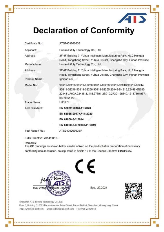 Declaration of Conformity - Hunan Hifuly Technology Co., Ltd.