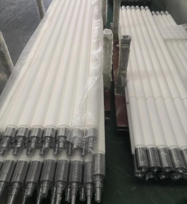 Customized threaded quartz ceramic roller for glass tempering furnace