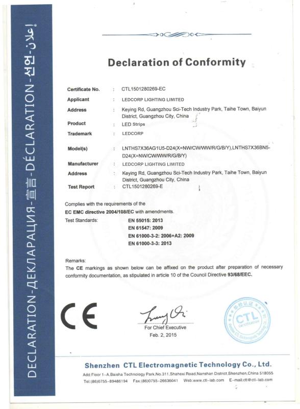 CE - LEDCORP LIGHTING LIMITED