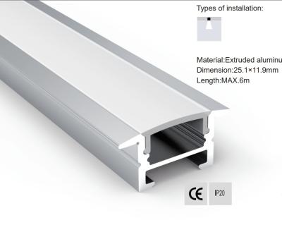 Cina Cabinet Lighting Series Aluminum profile for furniture 25x12mm (0.99