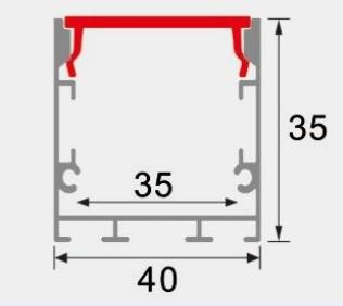 Cina LEDCORP® Aluminum Profile Surface Mounted for LED Strip Light Self-Installation for office in vendita