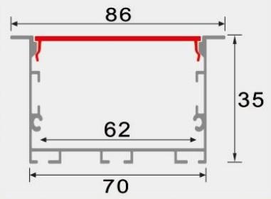 Cina LEDCORP® Customized Aluminum Profile Recessed/Embedded/Reture Groove for Linear Light Assembly for office in vendita