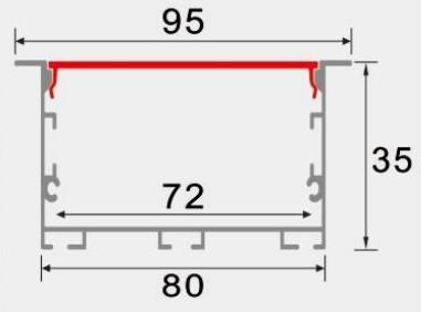 Cina LEDCORP® Customized Aluminum Profile Recessed/Embedded/Reture Groove for Linear Light Assembly for office in vendita