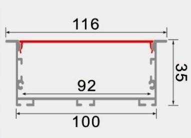 Cina LEDCORP® Customized Aluminum Profile Recessed/Embedded/Reture Groove for Linear Light Assembly for office in vendita