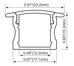 China Linear lighting Aluminum profile for furniture 17x15mm mini size for sale