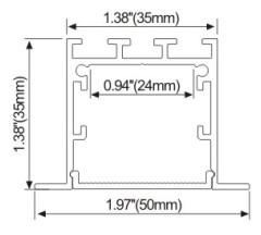 중국 50mm Recessed Lights LED Linear lighting Aluminum Profile Diffused Cover 판매용