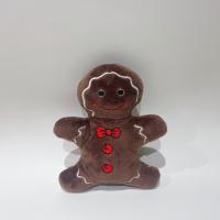 China Plush Gingerbread Man Christmas Pet Toy 30cm Soft Stuffed Dog Cat Gift for sale
