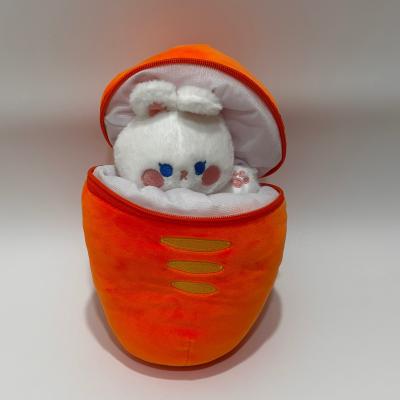 China Customizable Cute Stuffed Plush Toys With Zippers Carrots-shaped rabbits for sale