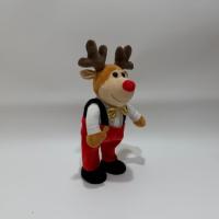 China Singing Dancing Christmas Santa Deer Plush Toy 30cm PP Cotton Filled for sale
