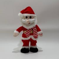 China Singing Dancing Christmas Santa Deer Plush Toy 30cm PP Cotton Filled for sale