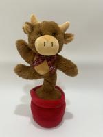 China Singing Dancing Highland Cow Plush Toy 30cm Soft Stuffed Animal for Baby Toddler Gift for sale