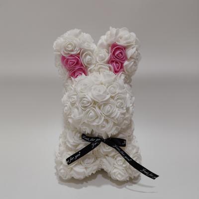 China Valentine's Day Rose Bunny Plush Toy Romantic Gift for Couples for sale