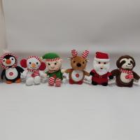 China 6 Assorted Christmas Plush Toys with Singing and Light Up Functions 30cm for sale