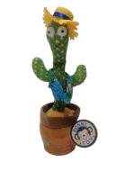 China Plush Recording Repeating Singing Cactus Toy with Hat 30cm Dancing Plush for Kids for sale