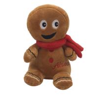 China Customizable Recording Repeating Ginger Man Plush Toy 30cm with Red Scarf for sale