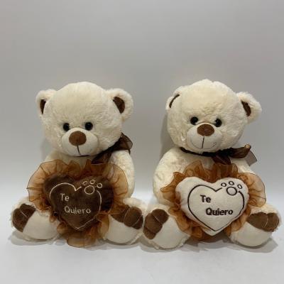 China 2 ASSTD Cute Bears Valentines Day Plush Toys 20 Cm With Heart for sale
