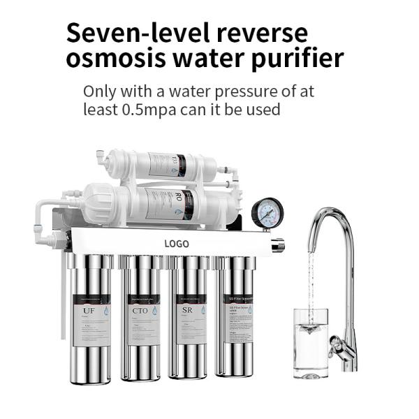 Quality 7 Grade Stainless Steel Reverse Osmosis System 600GPD for Home Hotel Drinking for sale