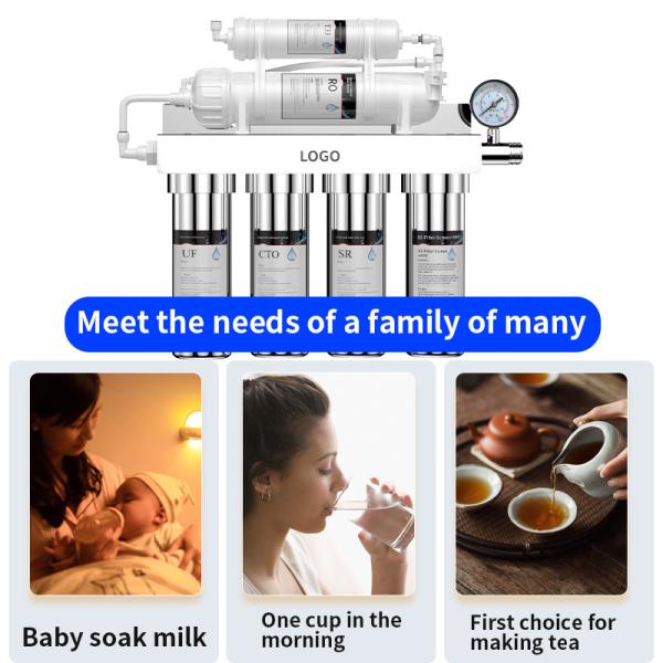 Quality 7 Grade Stainless Steel Reverse Osmosis System 600GPD for Home Hotel Drinking for sale