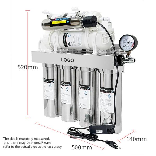 Quality 304 Stainless Steel RO UV Water Purifier 600G 0.0001μM for Drinking Water for sale