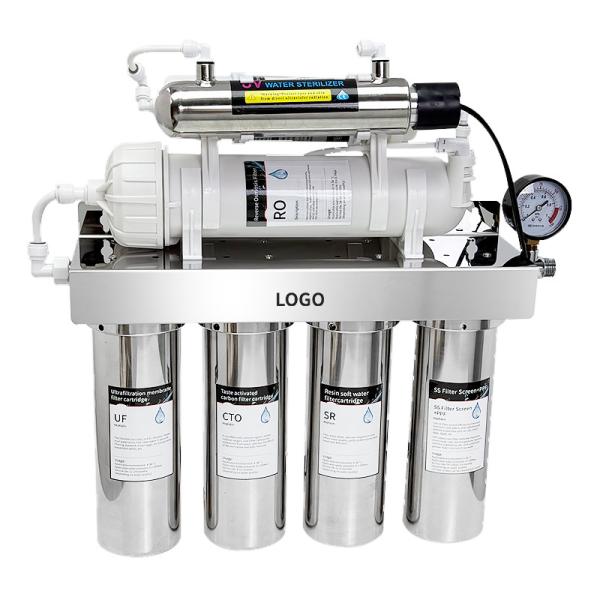 Quality 304 Stainless Steel UV Water Purifier 600G RO Reverse Osmosis Drinking System for sale