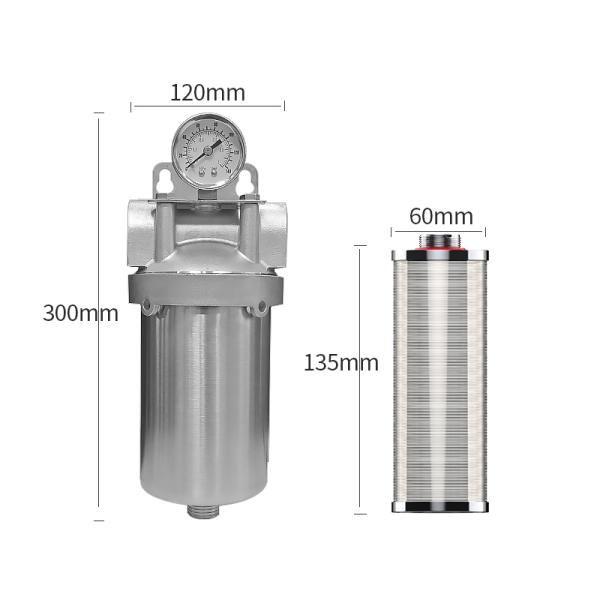 Quality Large 316 Stainless Steel Water Filter Corrosion Resistant 40 Microns 5 Inches for sale