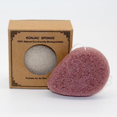 Cina Clay Skin Care rosso francese Konjac naturale per la spugna Konjac di pulizia del corpo e del fronte in vendita