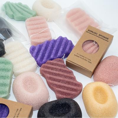 Cina Organic Skincare Body Bath Wave Shaped Konjac Sponge in vendita
