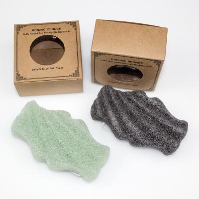 Cina Wave Shaped Organic Skincare Body Bath Konjac Sponge in vendita