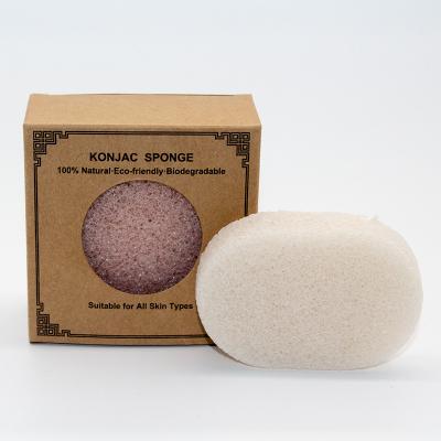 Cina Caolino bianco Clay Dehumidification Facial Konjac Sponge 8.5*5.5*2.5cm in vendita