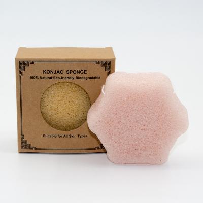 Cina spugna di pulizia Konjac facciale di esagono 7g con carbone di bambù in vendita