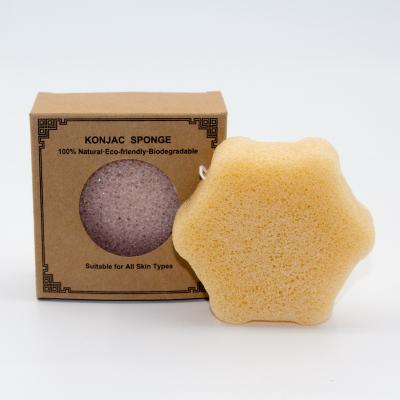 Cina spugna di pulizia Konjac facciale di esagono 7g con carbone di bambù in vendita
